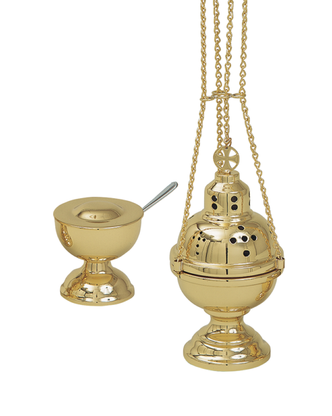 Censer & Boat - Satin Brass - Sullivan's Church Supplies